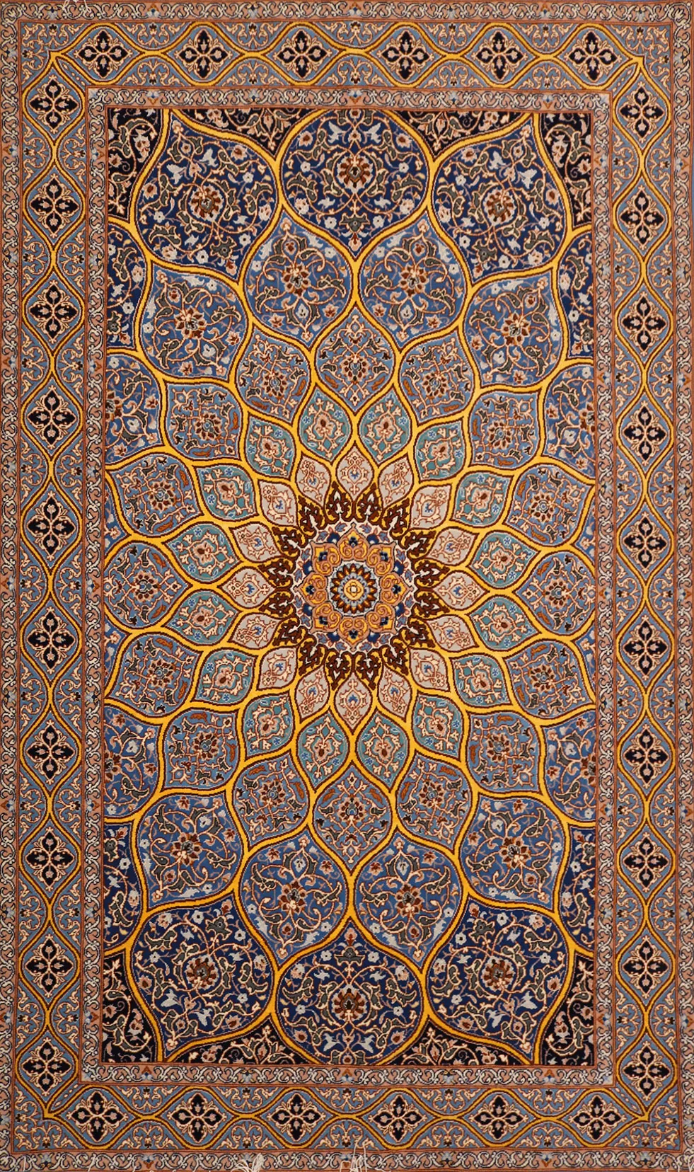 Handmade Gonbad Persian Isfahan Rug - Percarin