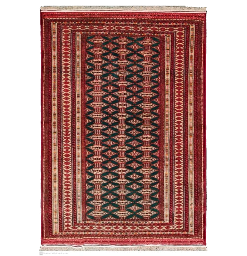 Handmade Persian Turkmen Silk and Wool Area Rug - Percarin