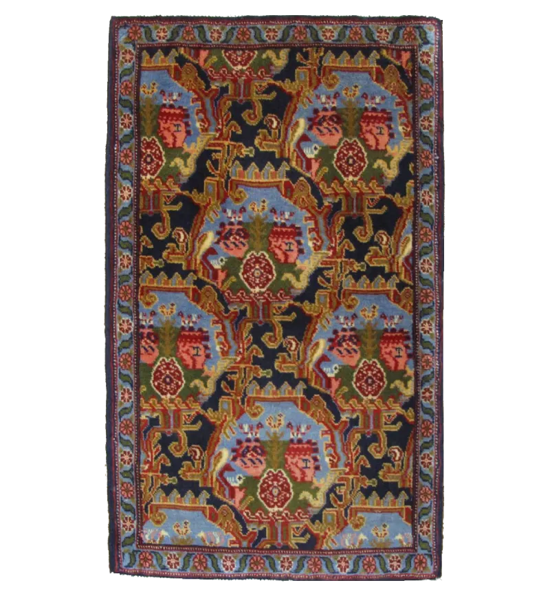 Handmade Rose Persian Senneh Small Rug - Percarin