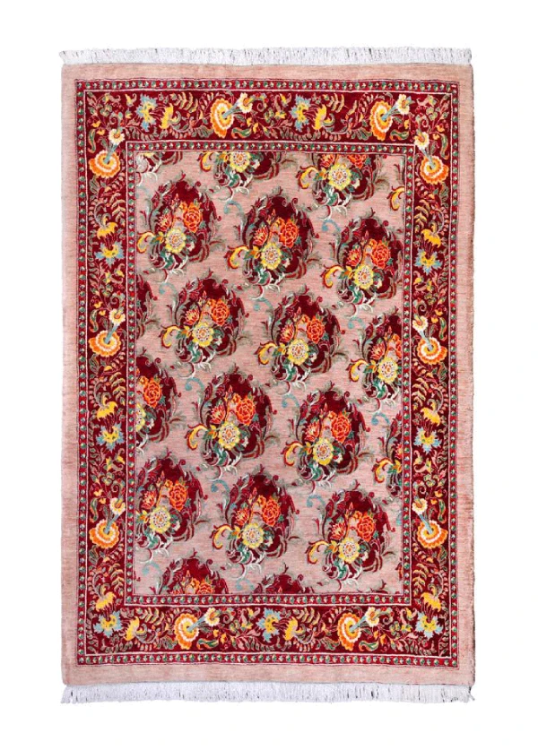 Handmade Pink Persian Senneh Area Rug - Percarin